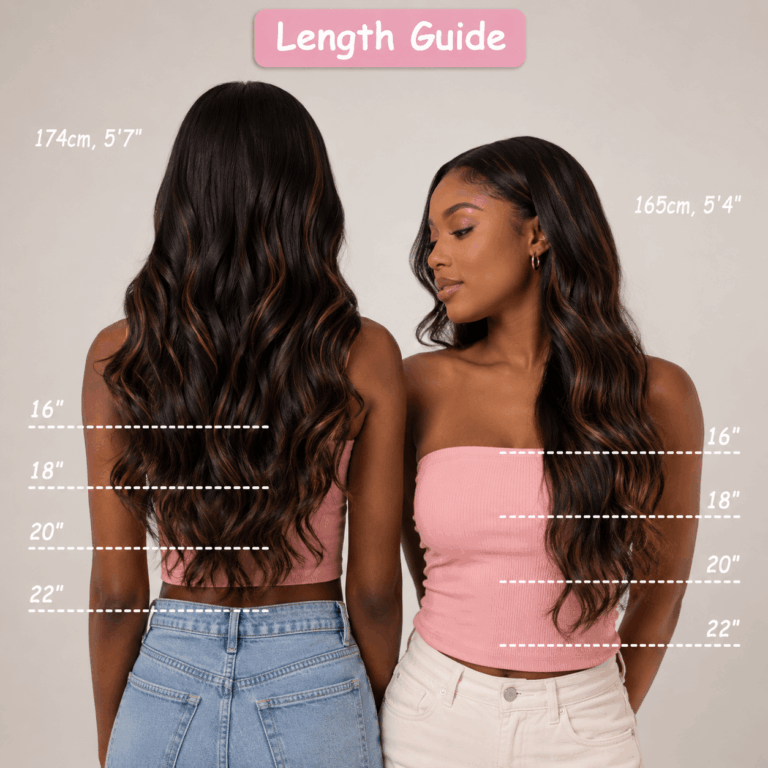 The Complete Hair Extension Length Chart for Every Type of Hair Texture ...